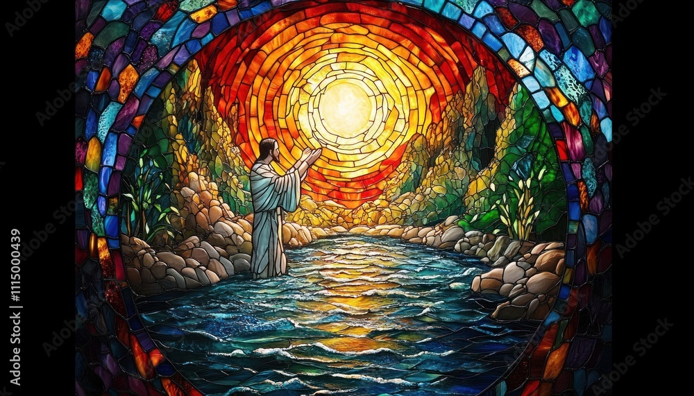 Photo & Art Print Jesus Christ Baptism by John the Baptist Holy Spirit ...