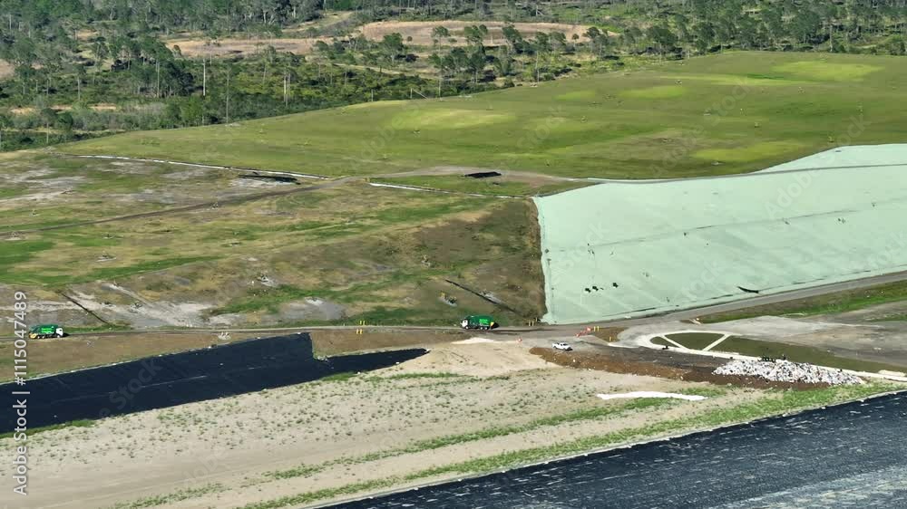 Solid waste disposal facility. Landfill dump site for garbage ...