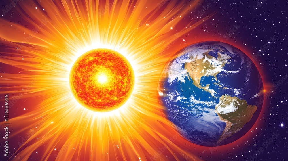 Fotografía Earth axis diagram illustration showing the tilt of the ...