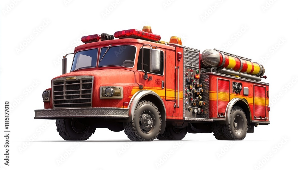 Vintage Fire Truck: Emergency Vehicle Design, Classic Red Fire Engine ...