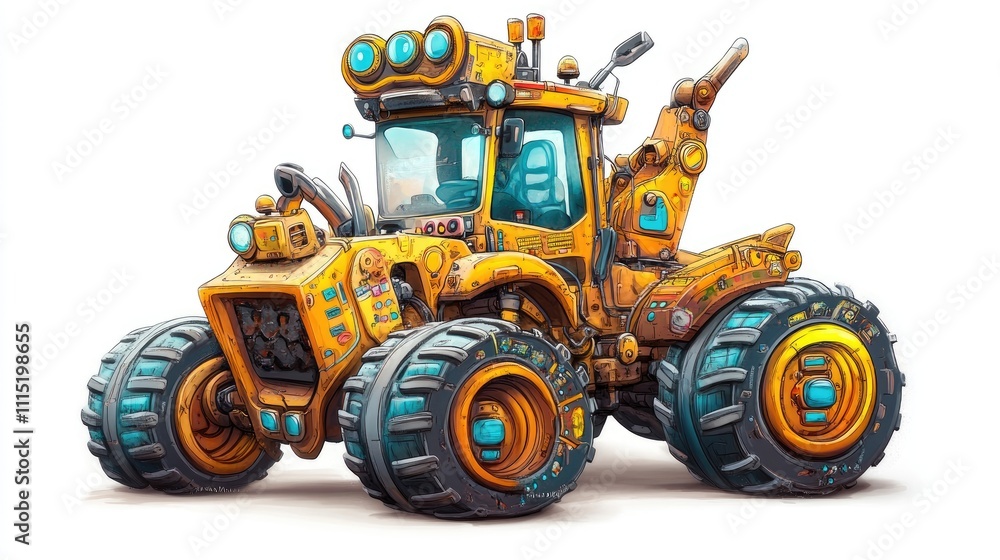Futuristic Tractor Design: Exploring Robust Wheels, Powerful Engine ...