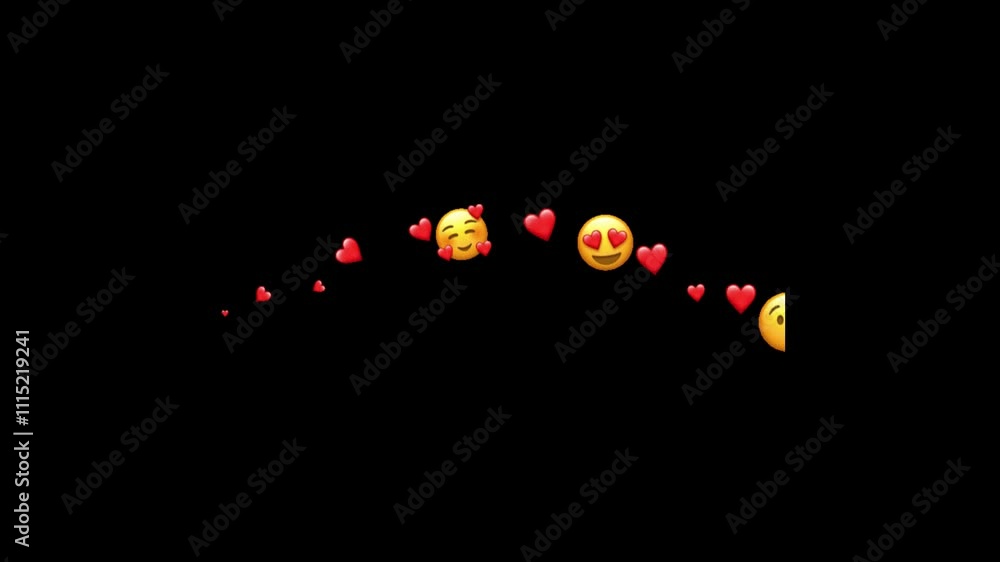 Moving Emoji Symbols, Emoticons, Love, Heart, Like, Smile Icons moving ...