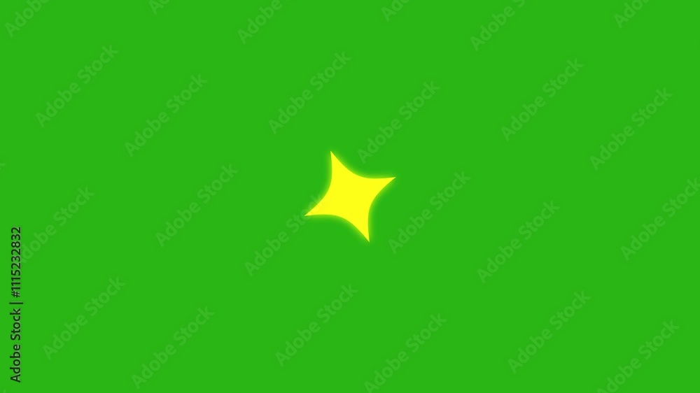 Twinkling stars shape animation, white cartoon, flat, vector, sky, yellow coloe twinkling stars ...