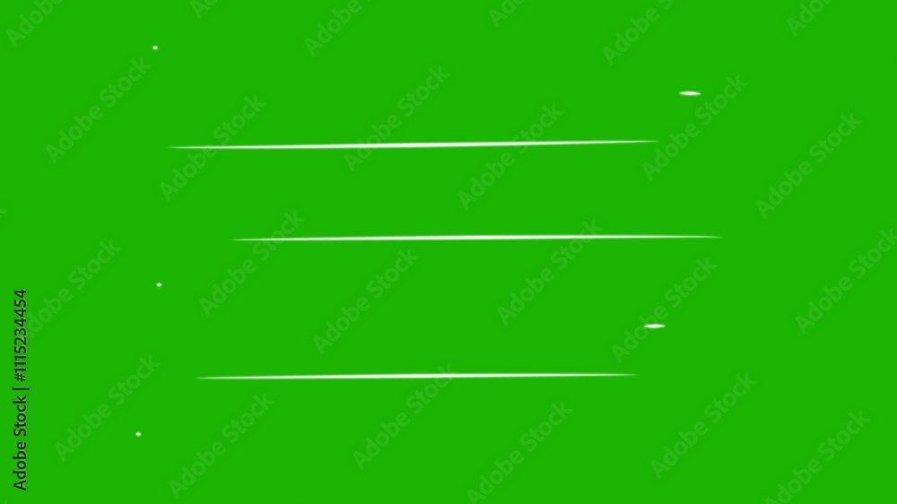 Abstract glowing lines. Left to Right speed lines moving green Screen ...