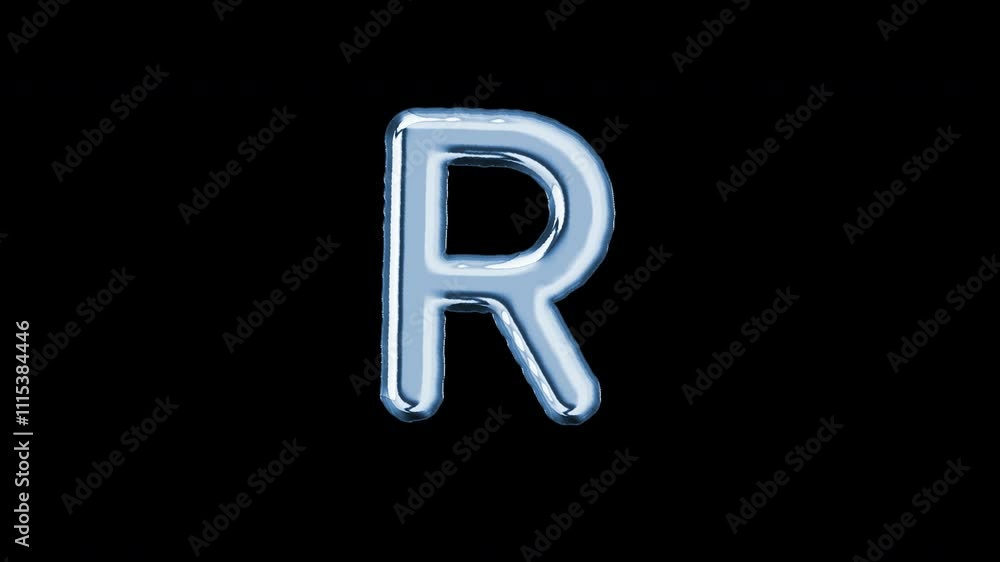 Alphabet R balloon isolated letter floating motion graphic with alpha ...