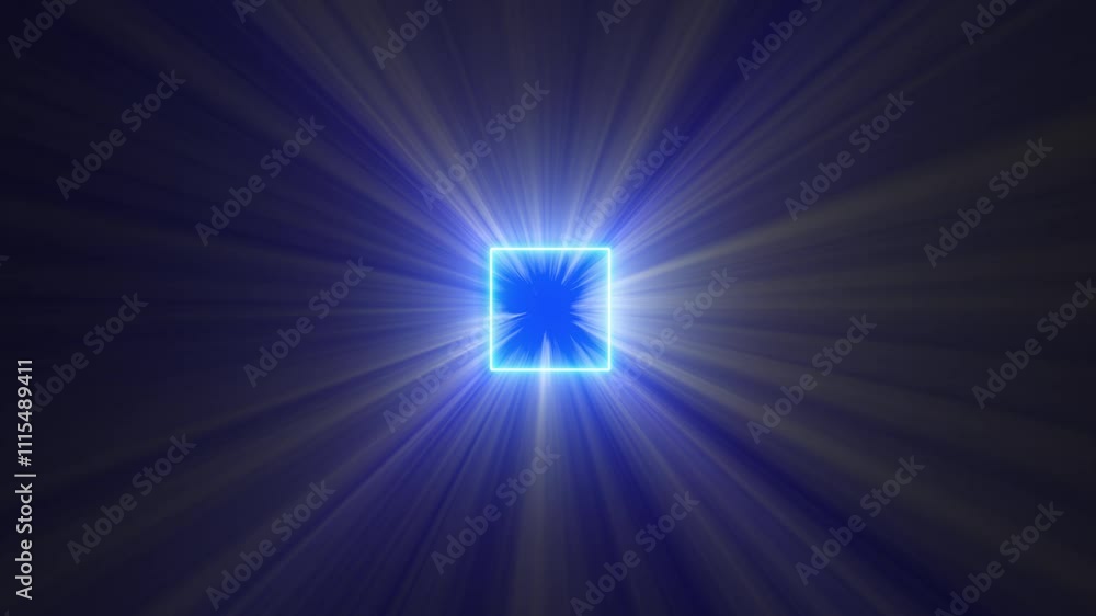 Dynamic light rays loop center flickering glow colorful star optical ...