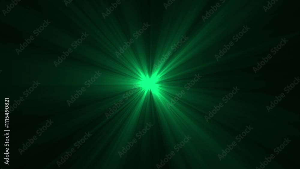 Dynamic light rays loop center flickering glow colorful star optical ...