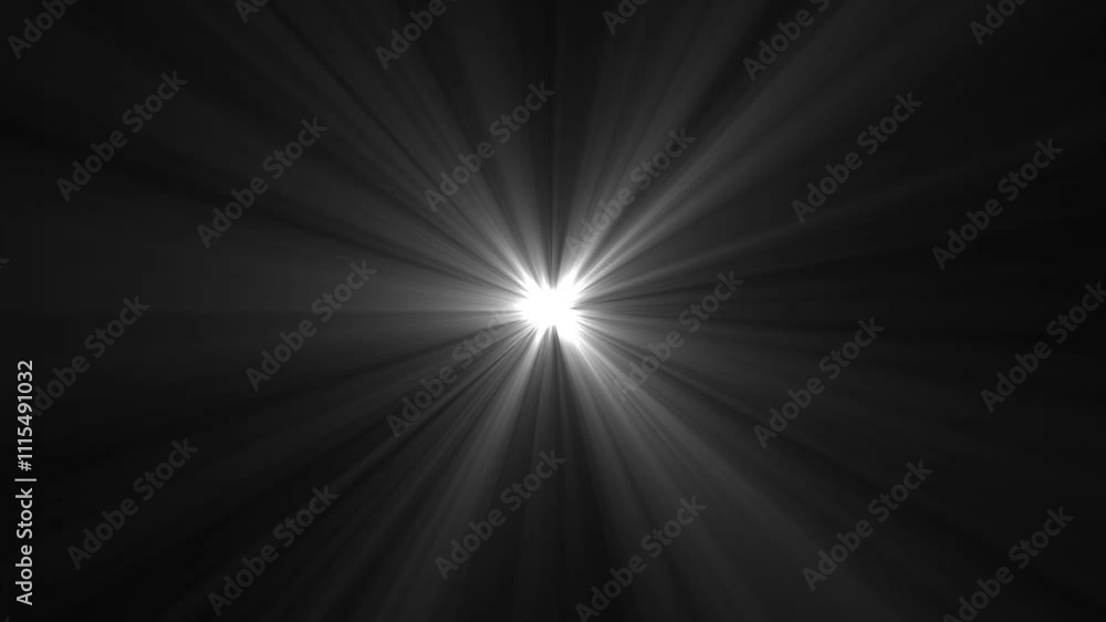 Dynamic light rays loop center flickering glow colorful star optical ...