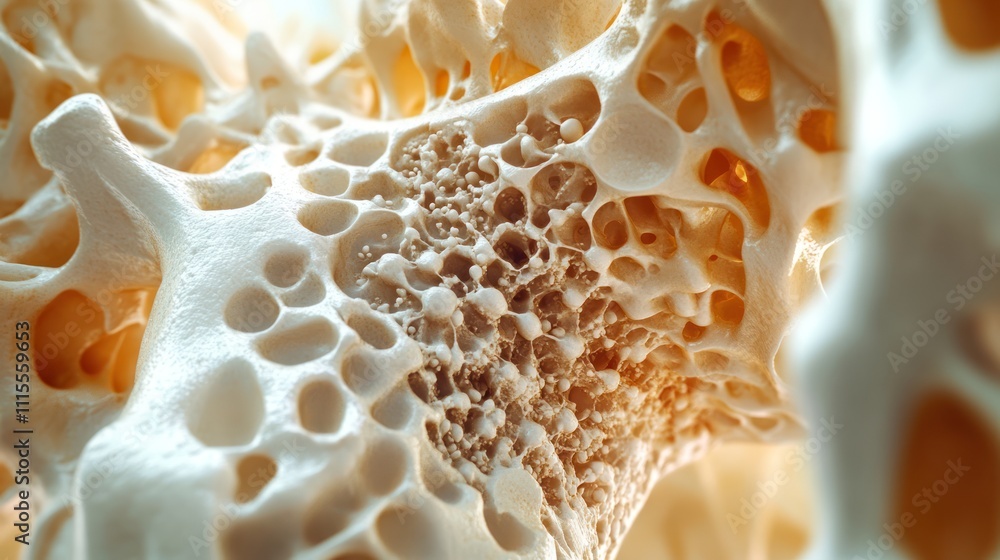 Microscopic View of Spongy Bone Structure: Intricate Network of ...