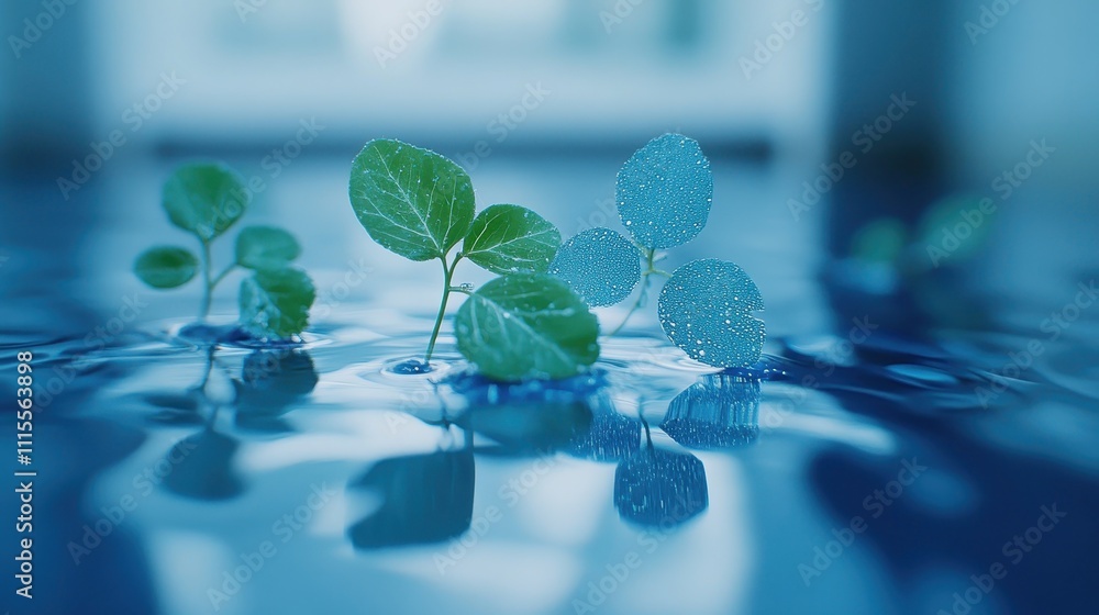 natural transpiration photosynthesis cycle visualized with artistic ...