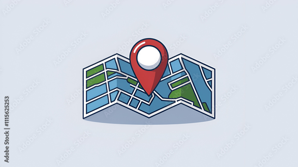 Map with location pin highlighting routes and landmarks for easy ...