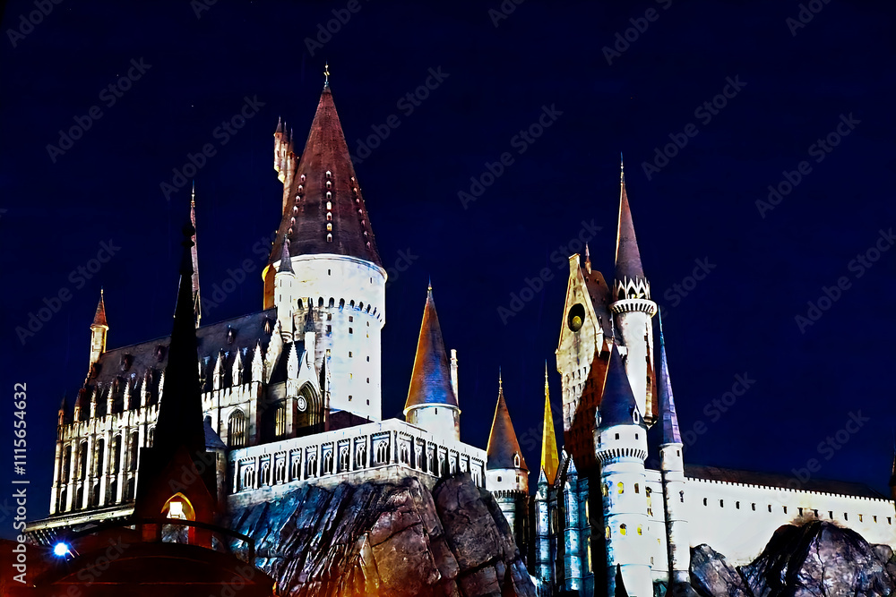 Hogwarts castle at the Wizarding World of Harry Potter in Universal ...