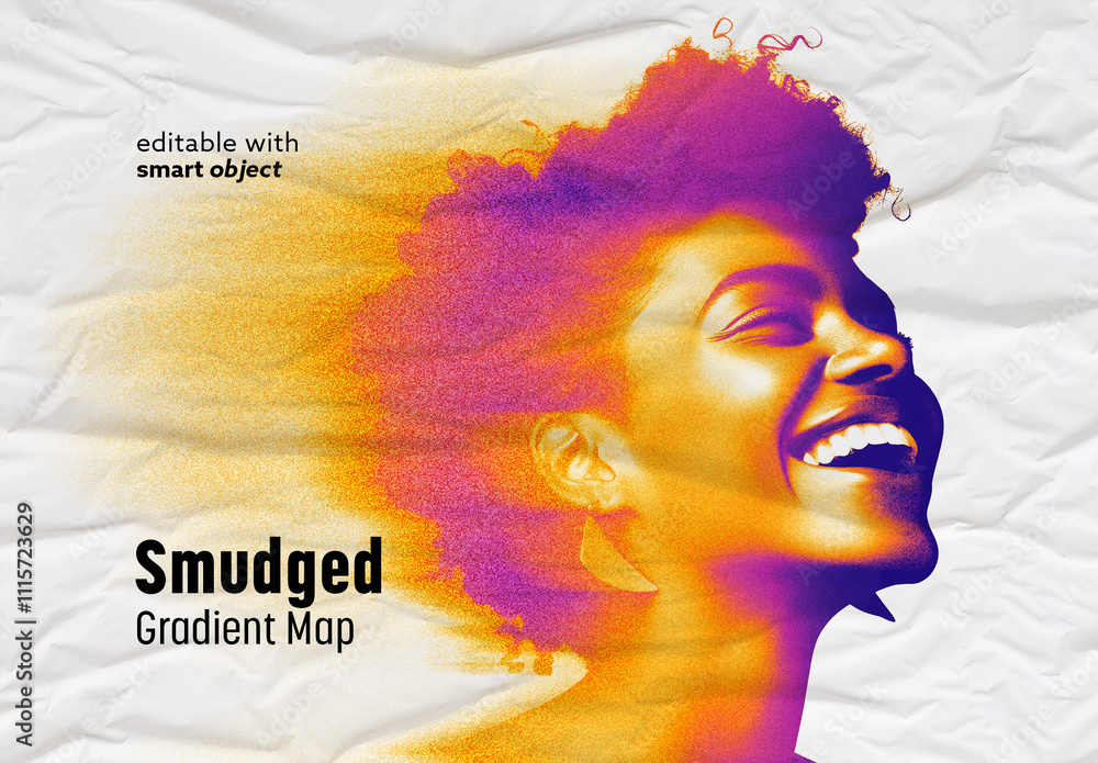 Smudged Gradient Map Effect Stock Template | Adobe Stock Smudged Gradient Map Effect Stock Template | Adobe Stock