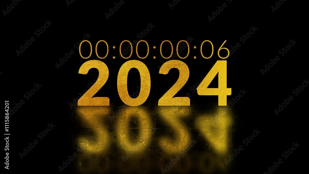 2025 New Year Countdown Animation with golden text. 10 Seconds ...