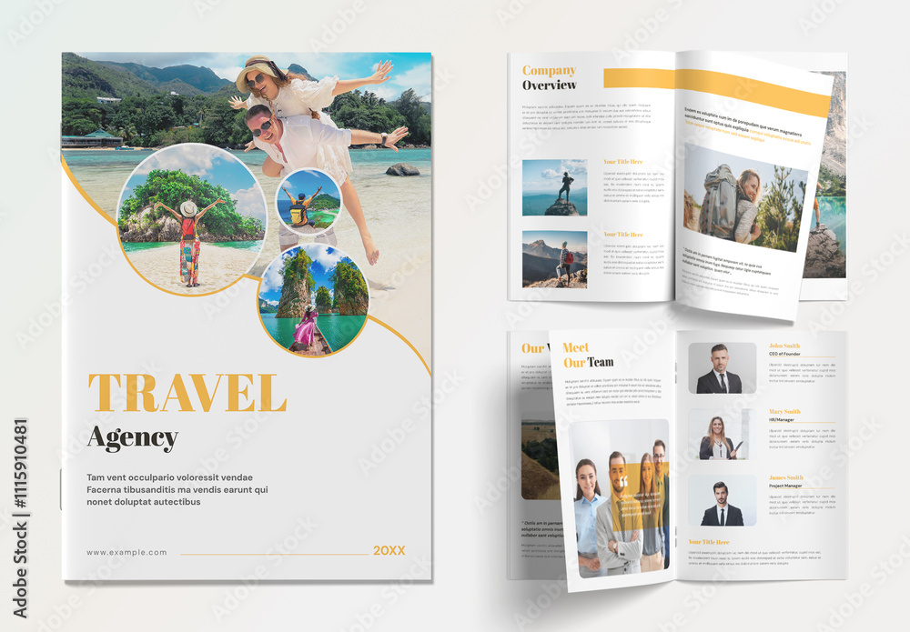 Travel Agency Magazine Layout Stock Template | Adobe Stock