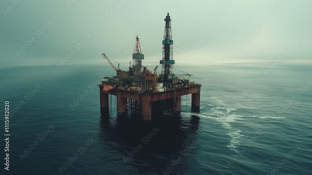 Offshore oil and gas jack-up platform during cargo operations with ...