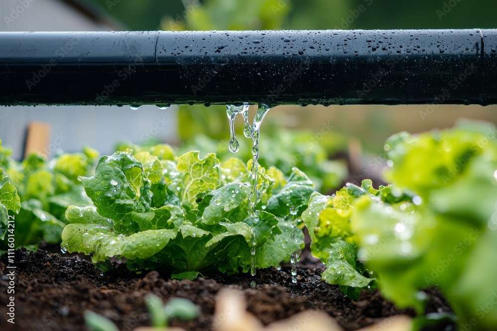 In a water-saving drip irrigation system found in an organic salad ...