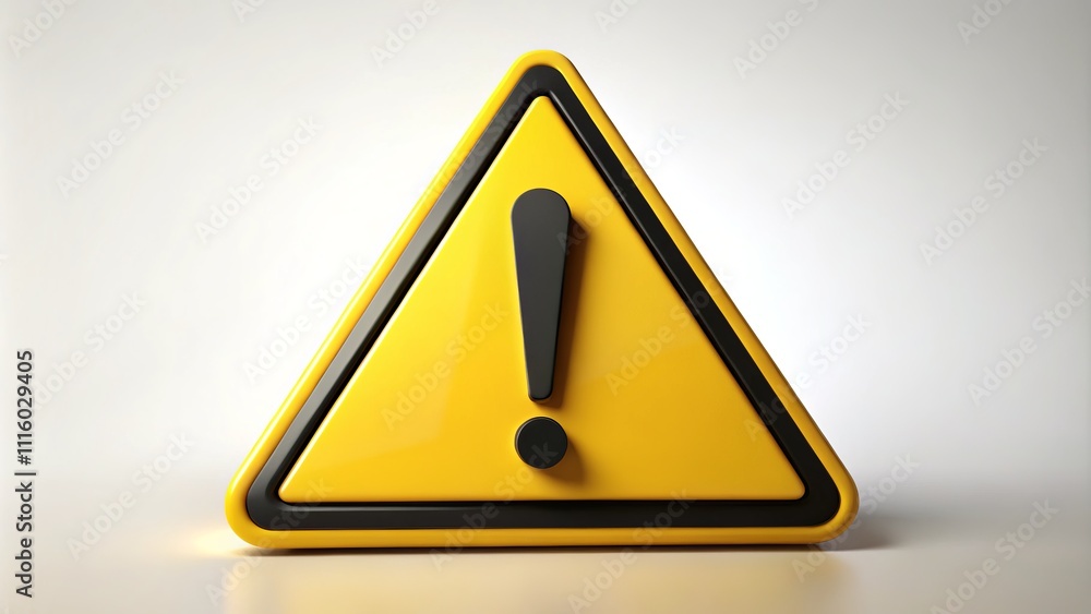 3D Alert Sign Isolated on White Background - Attention Mark, Caution ...
