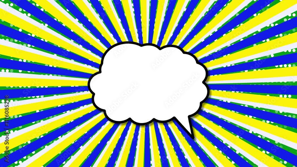Retro Clouds Speech Bubble Animation. Comic Book Pop Arts Motion ...