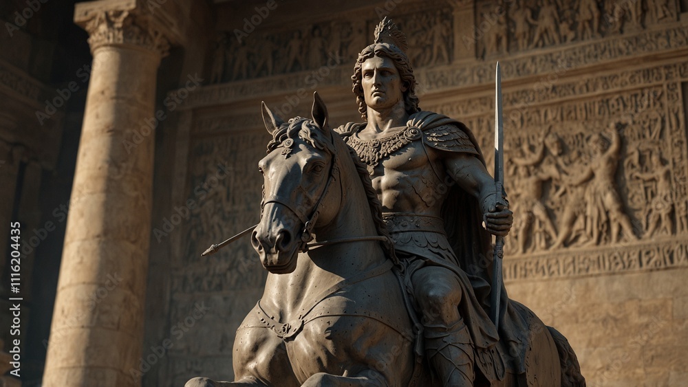 Photo & Art Print Statue of Alexander the Great, holding a sword and ...