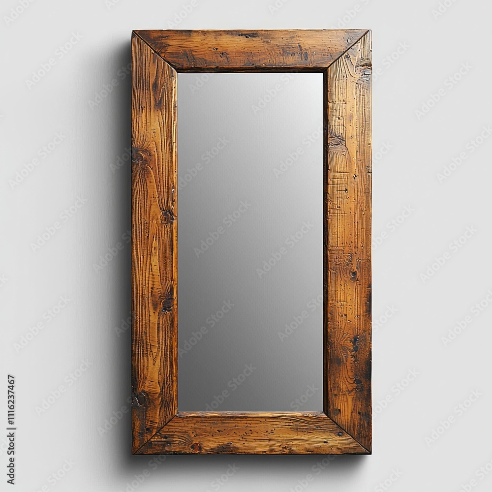 Craftsman mirror features robust wooden frame exposed joinery and ...