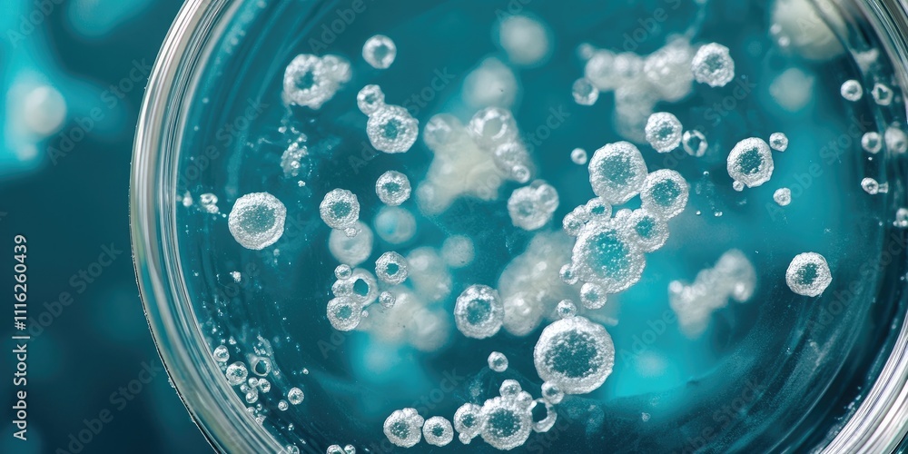 Macro view of Vibrio cholerae colonies thriving in a petri dish on ...