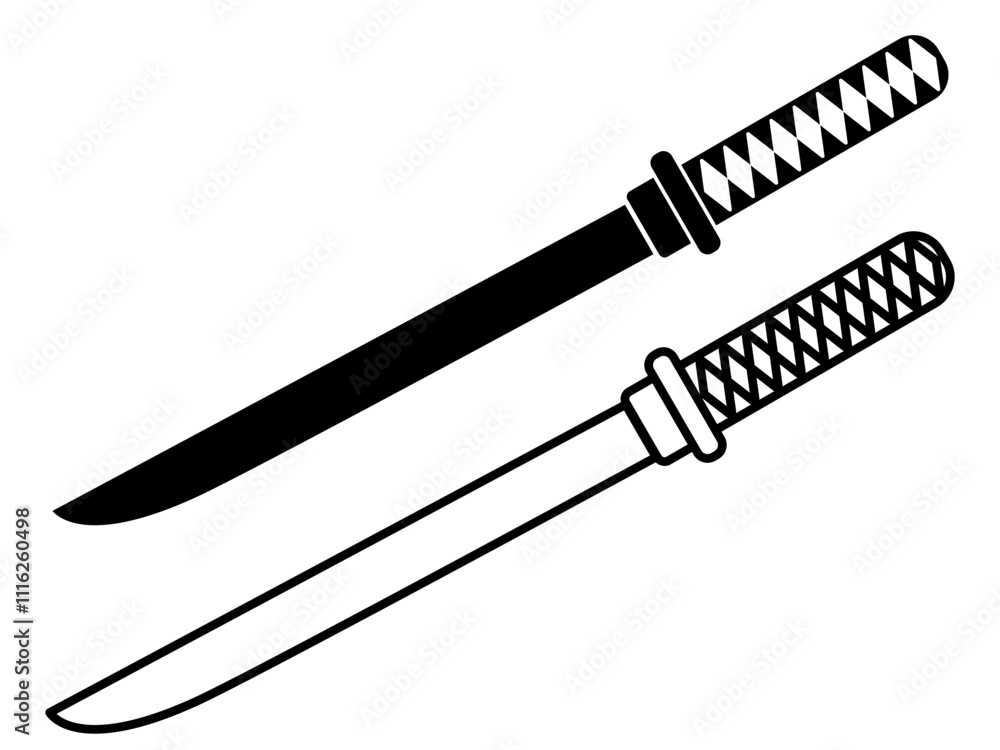 Katana sword samurai ronin japanese pictogram icon flat style for ...