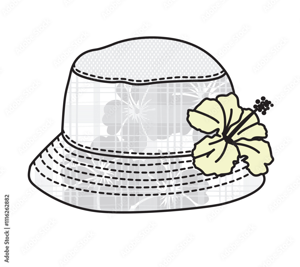 Baby hats vector mockup template technical drawing. Stock Vector ...