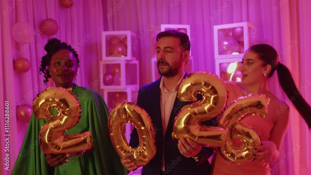 Rich socialites dancing at 2026 high class new year's eve gala Stock ...
