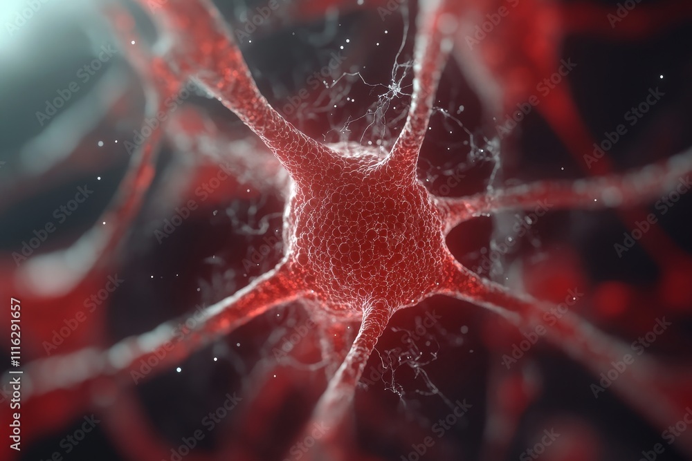 Intricate structure of a neuron highlighting its connections and ...