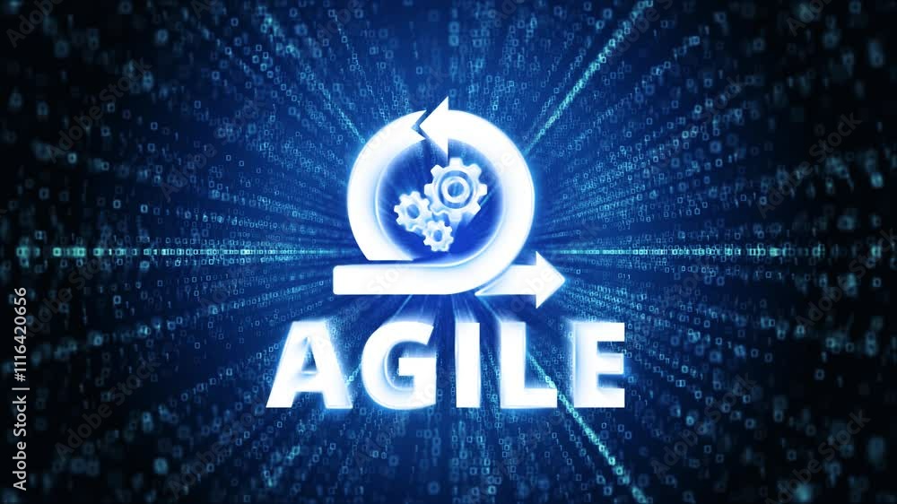 Agile Icon Digital Cyber Space Loop Technology Tunnel Animation ...
