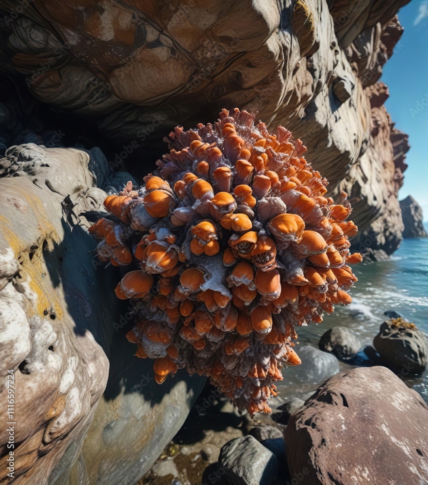 Photo & Art Print Individual barnacles clinging to the underside of a ...