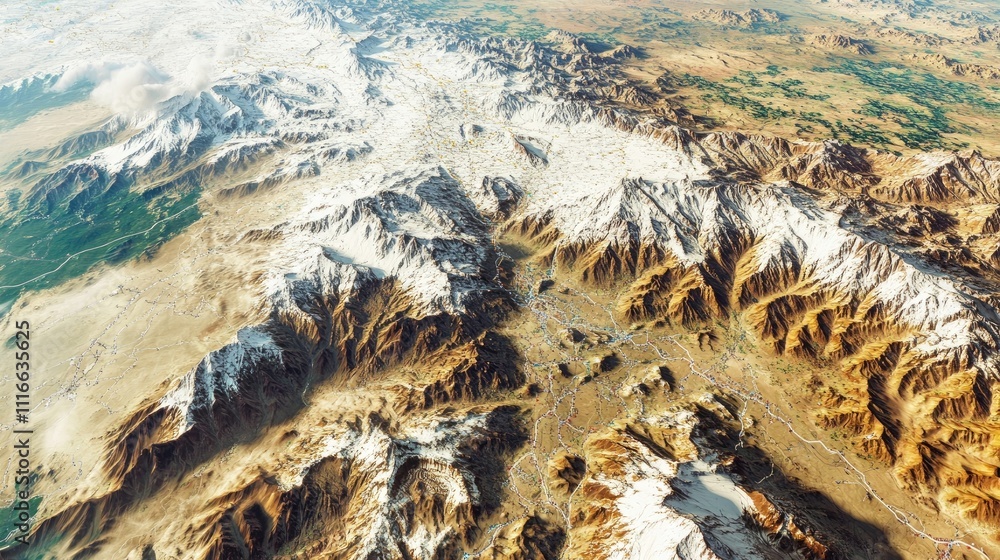 "Central Asia map with clear national borders and natural terrain ...