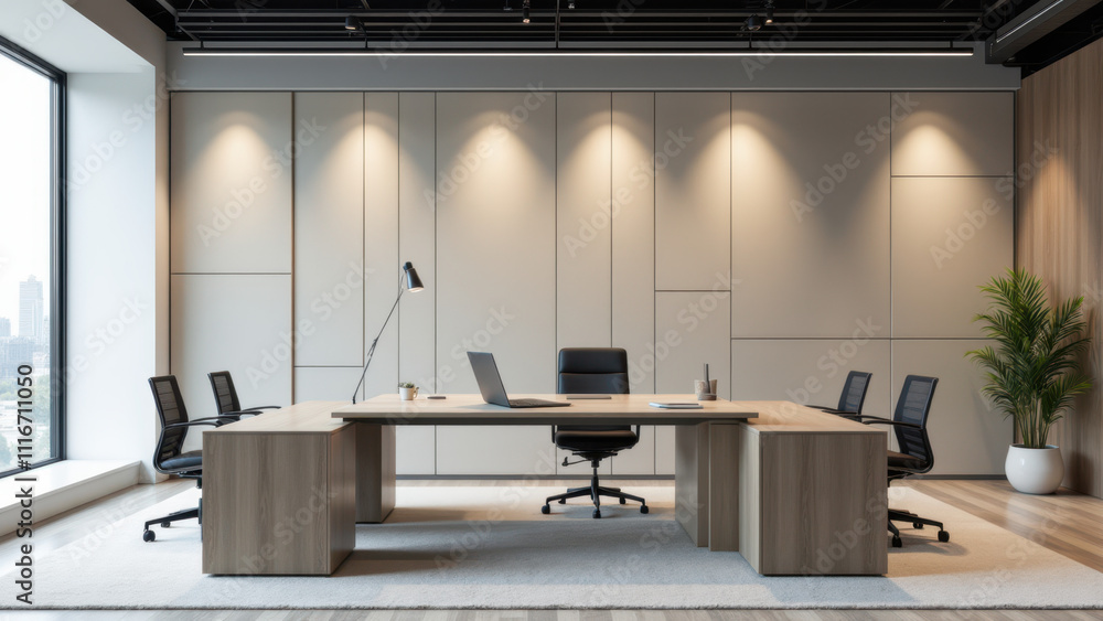 Photo & Art Print A modern office meeting room featuring a spacious ...