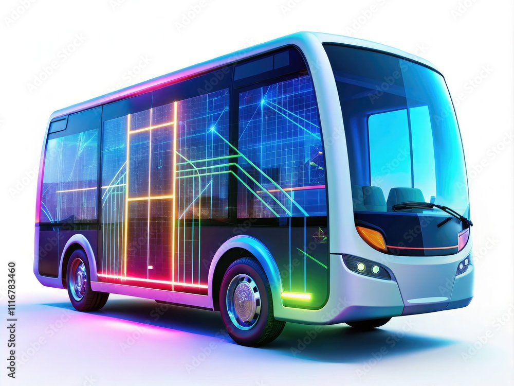 This futuristic self-driving bus incorporates a holographic route map ...