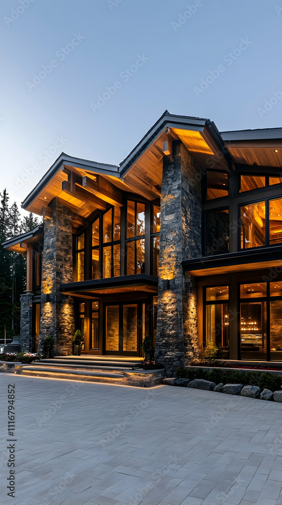 Modern Aspen Mountain Lodge with Snow Peak Views and Glass Walls ...