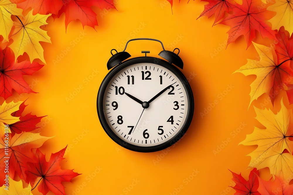 Reset clocks Daylight saving ends with a realistic clock and vibrant ...