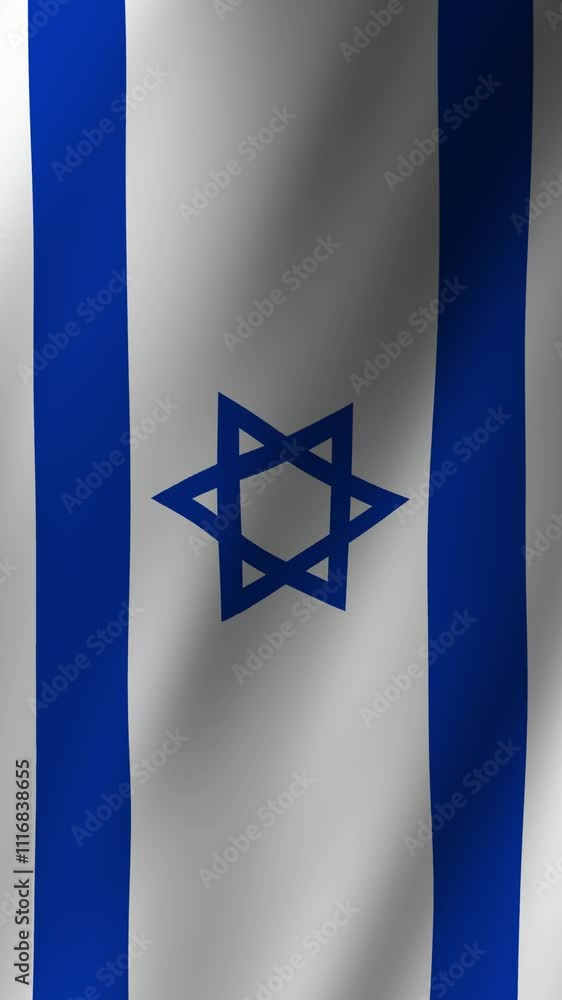 Vertical Flag of Israel waving animation, Israel Flag footage video ...