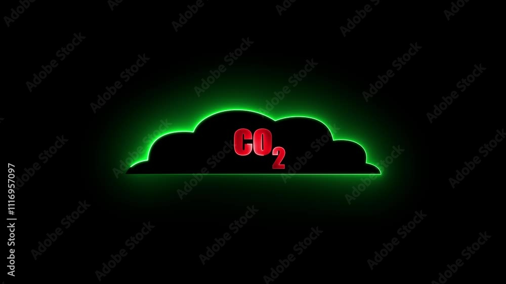 carbon dioxide symbol. Co2 carbon dioxide cartoon animation.Carbon free ...
