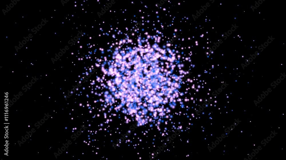 4K animation of small microscopic sphere particles substance motion ...