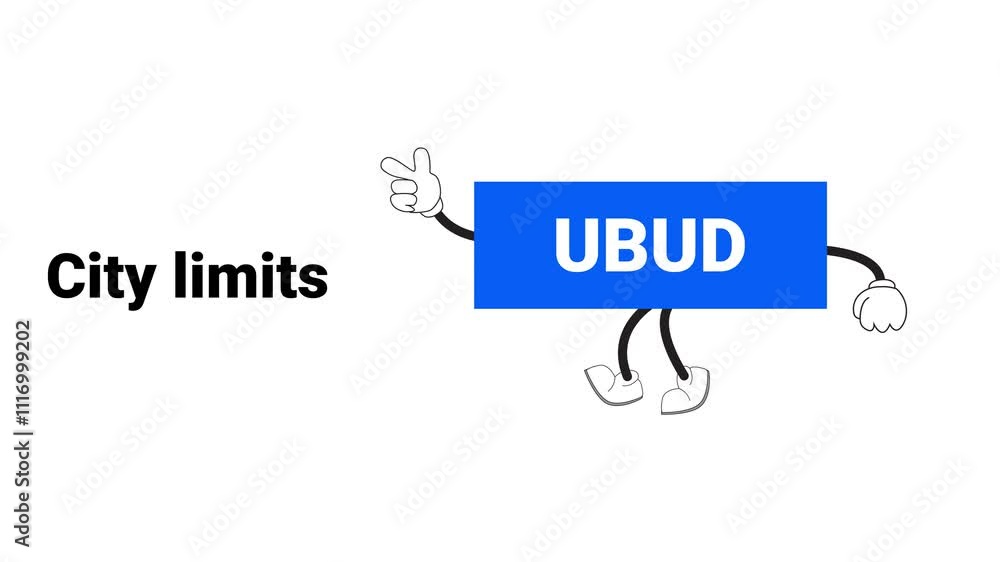 Animated city limit sign with cartoon characters, perfect for ...