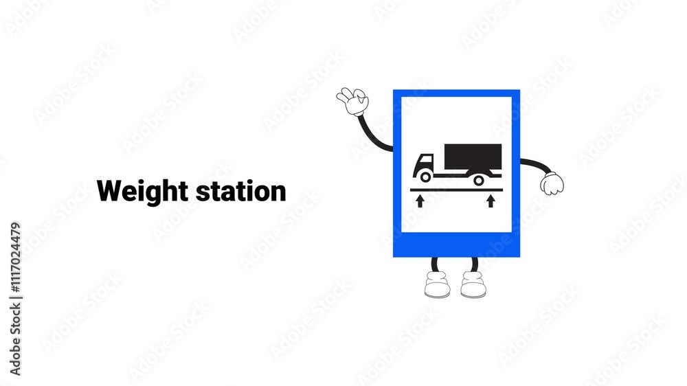 Animated weight station sign with cartoon characters, perfect for ...