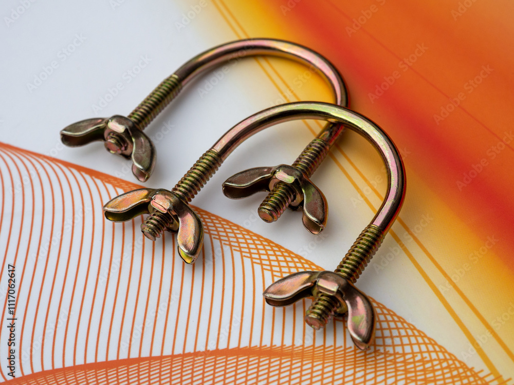 Stainless steel U-shaped screw. Clamp tube card. Galvanized hoop tube ...