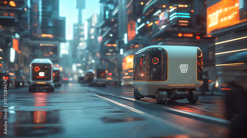 Connected logistics system with autonomous delivery vehicles in an ...