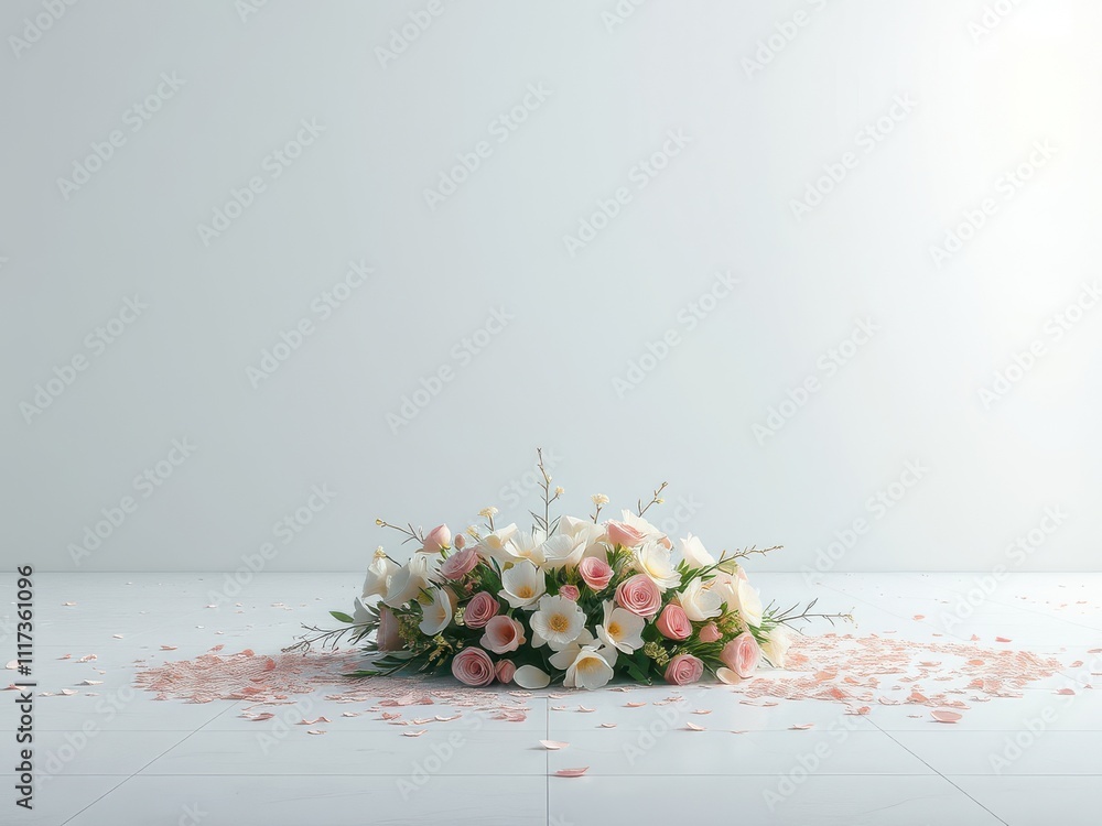 Honoring the departed with a floral memorial design, condolence card ...