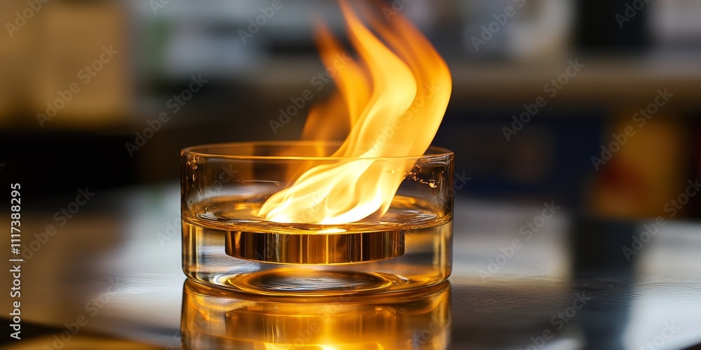 Alcohol burner in action, showcasing the combustion of dry alcohol ...