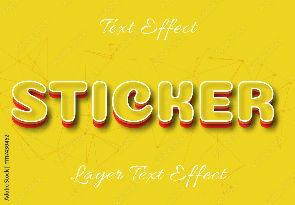 Sticker Text Effect Layout Stock Template | Adobe Stock