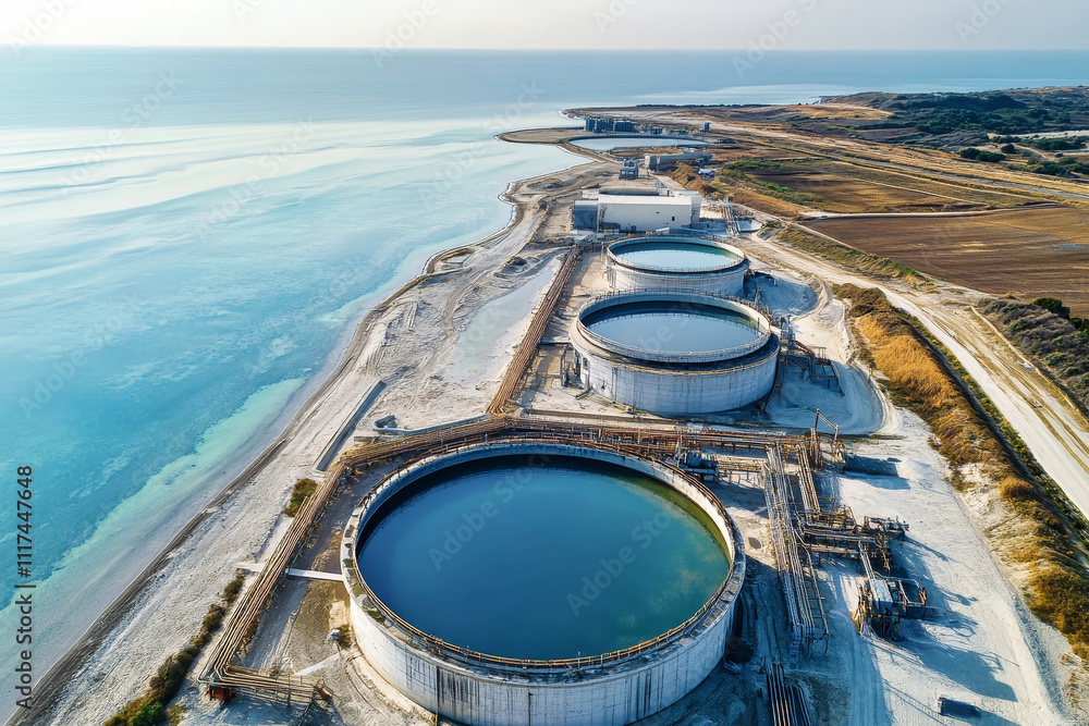 Salt water treatment tanks gracefully integrated into a coastal ...