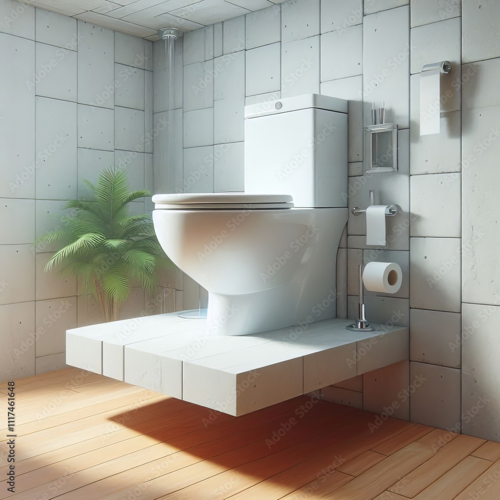 54 Floating Toilet A toilet design that appears to be floating w Stock ...