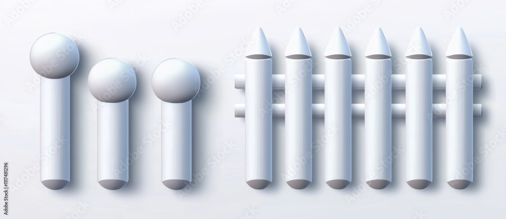 Balcony railings or handrails made of white marble. Sections of fencing ...